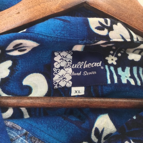 Bullhead | Shirts | Vintage Bullhead Men Hawaiian Blue Short Sleeve Xl ...